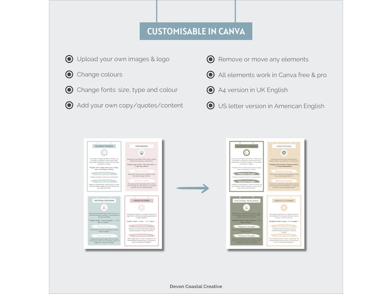 Canva Cognitive Distortions Flashcards, Automatic Negative Thoughts ...