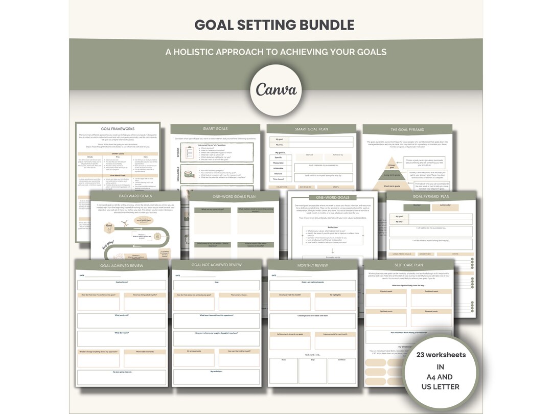 Goal Setting Worksheets, SMART GOALS, Goal Pyramid, Habit Tracker, Goal ...