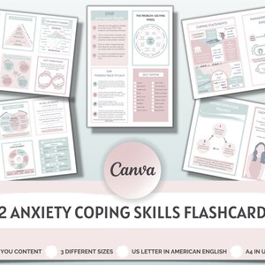 Anxiety Coping Skills Flashcards Anxiety Tools Therapy - Etsy