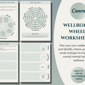 Wellbeing Wheel Life Wheel Wellness Wheel Self-reflection - Etsy