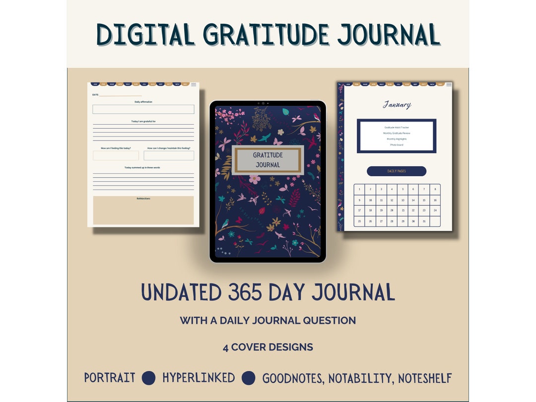 Gratitude Journal, Digital Gratitude Journal Goodnotes, Ipad, Daily ...