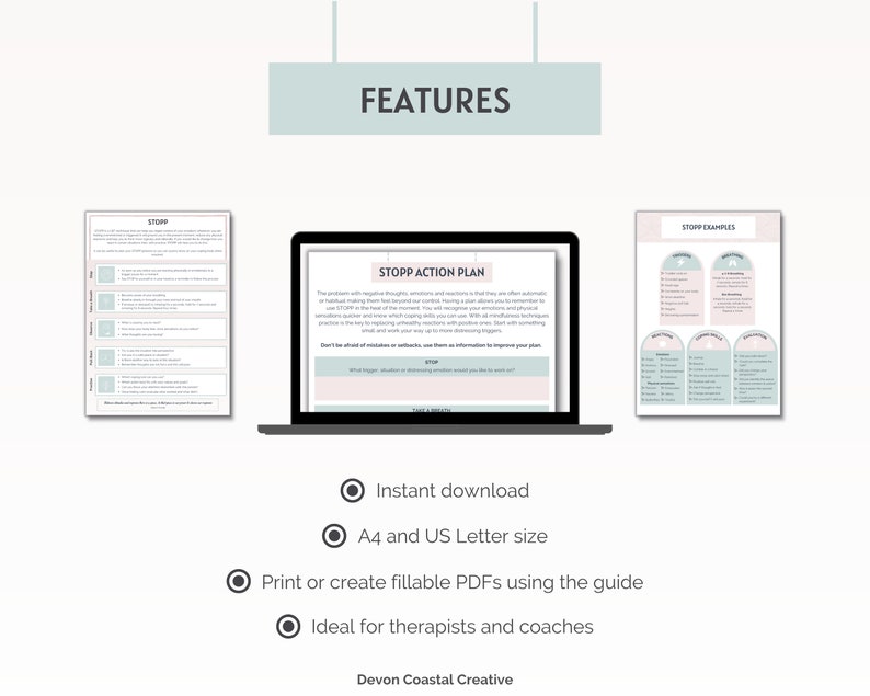 STOPP Grounding Technique PDF Worksheets, Coping Skills, Therapy ...