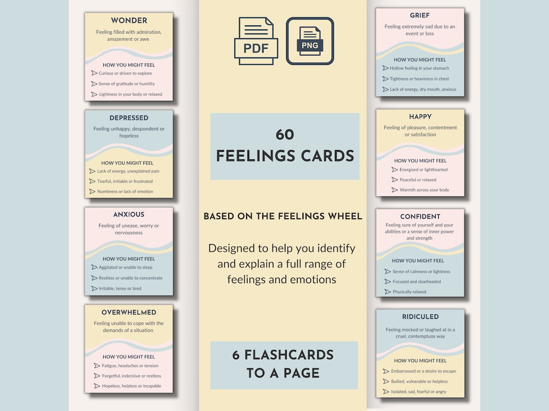 Feelings Cards, Emotions Cards, Mood Cards Therapy Resources, Coaching ...