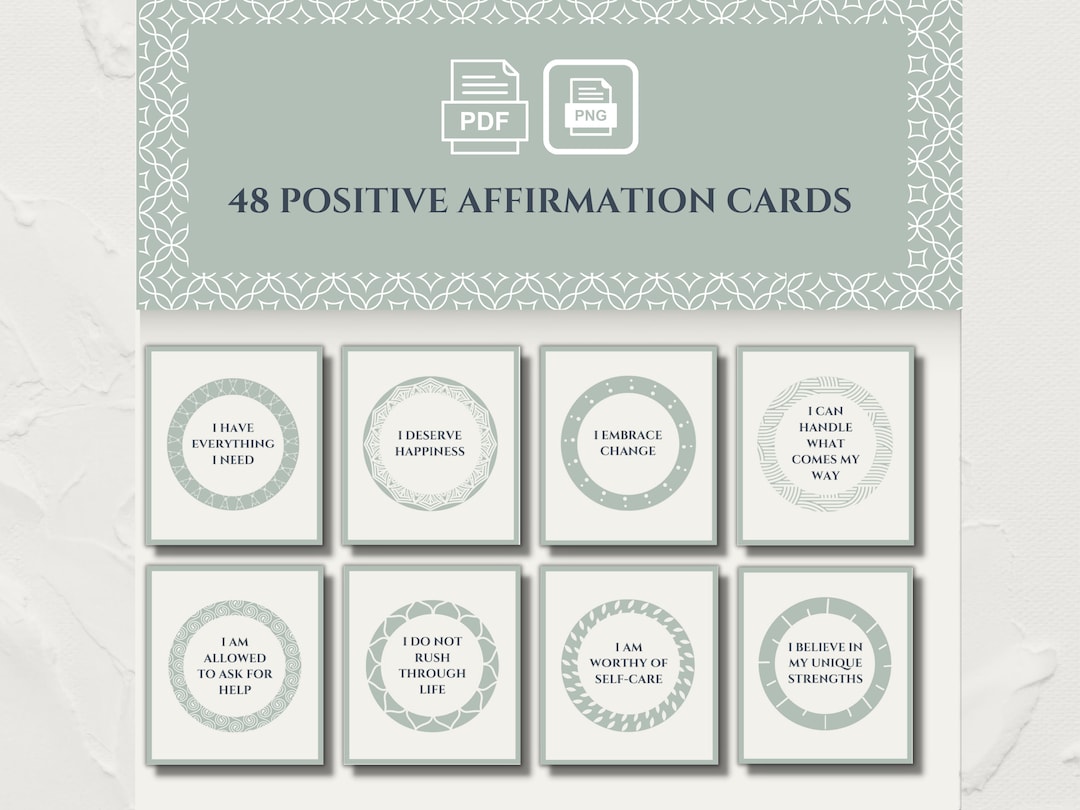 Positive Affirmation Cards, Self Love Affirmation Cards, Positive ...