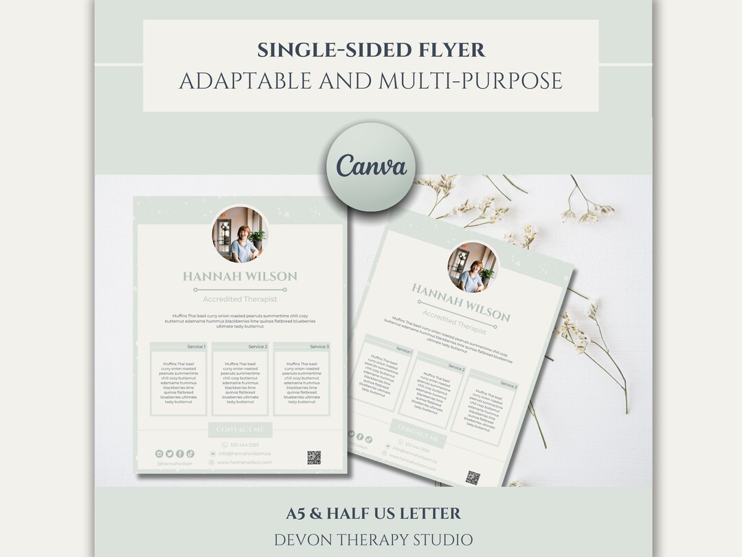 Therapist Flyer Template, Editable Marketing Flyer, Therapy Tools ...