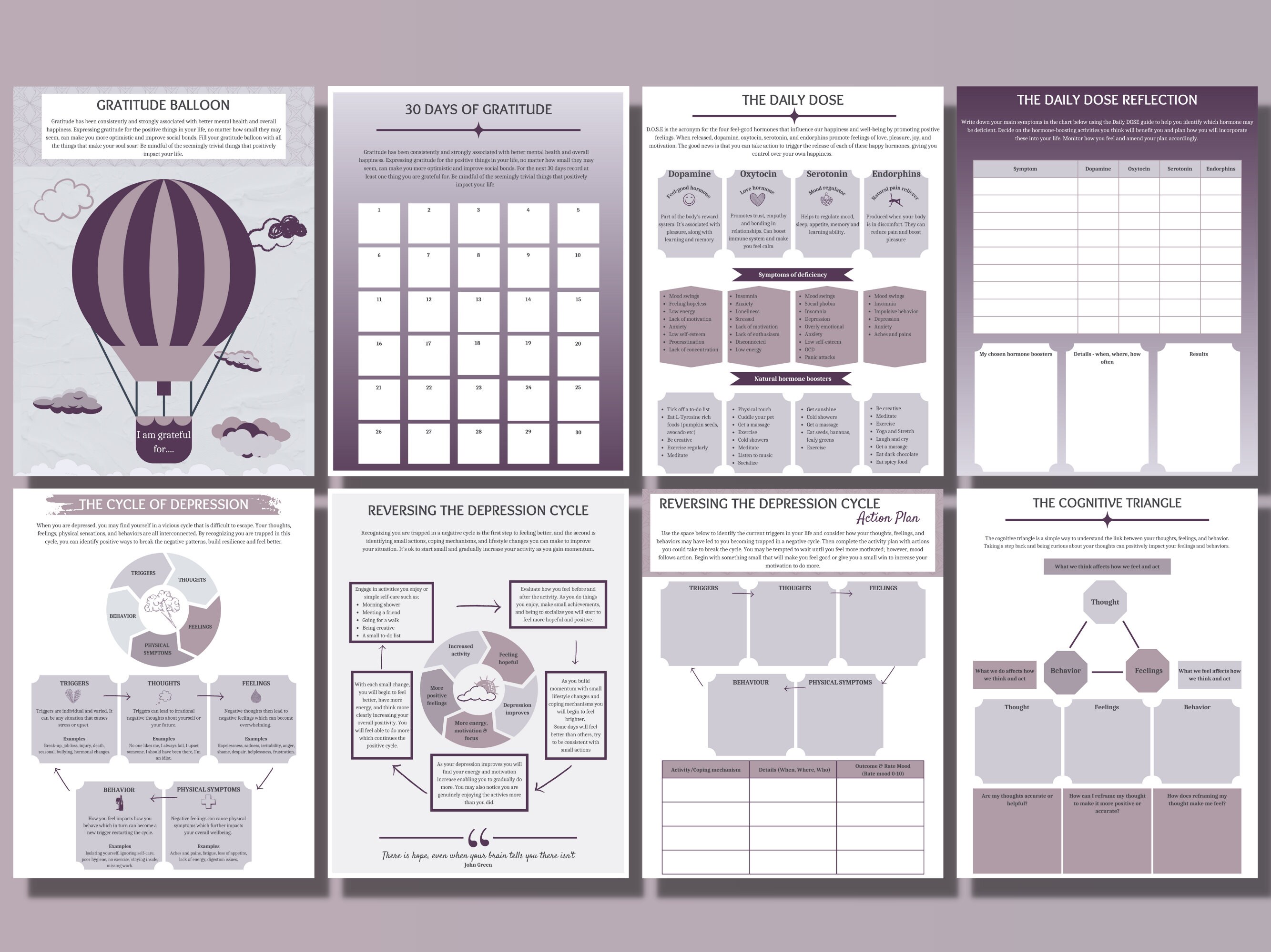 Depression Worksheets Canva Templates, Coach and Therapist Resources ...