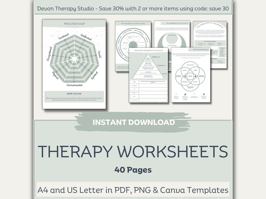 Therapy Worksheets, Coaching Template Canva, Psychology Resources ...
