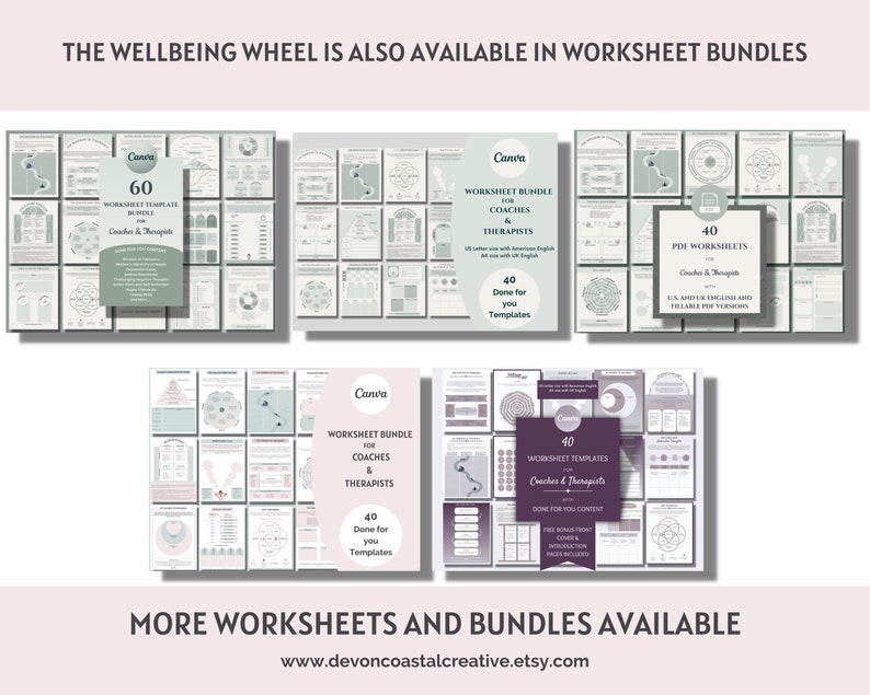 Wellbeing Wheel, Wheel of Life, Wellness Planner, Coaching; Therapy ...