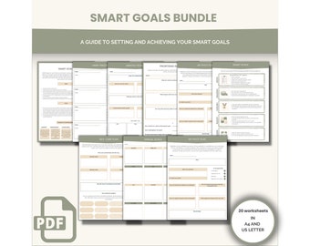 SMART Goals Worksheet | Printable Goal-setting Template | Personal ...