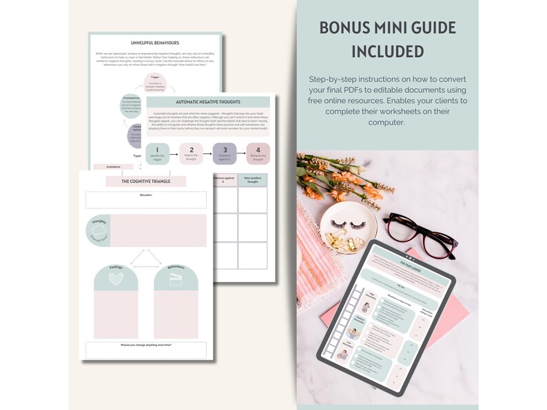 CBT Worksheets Bundle, Mental Health Worksheets, Cognitive Distortions ...