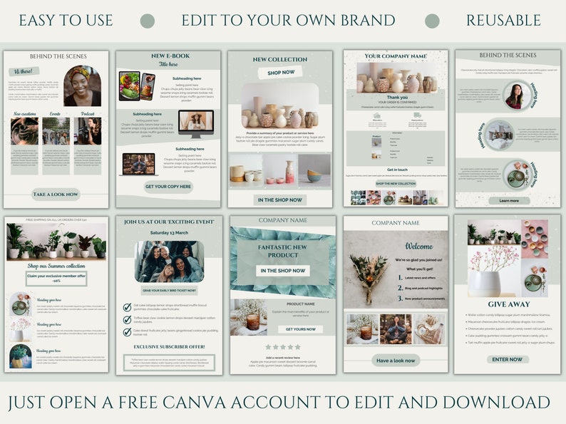 Canva Email Marketing Templates Newsletters Email Campaign - Etsy UK