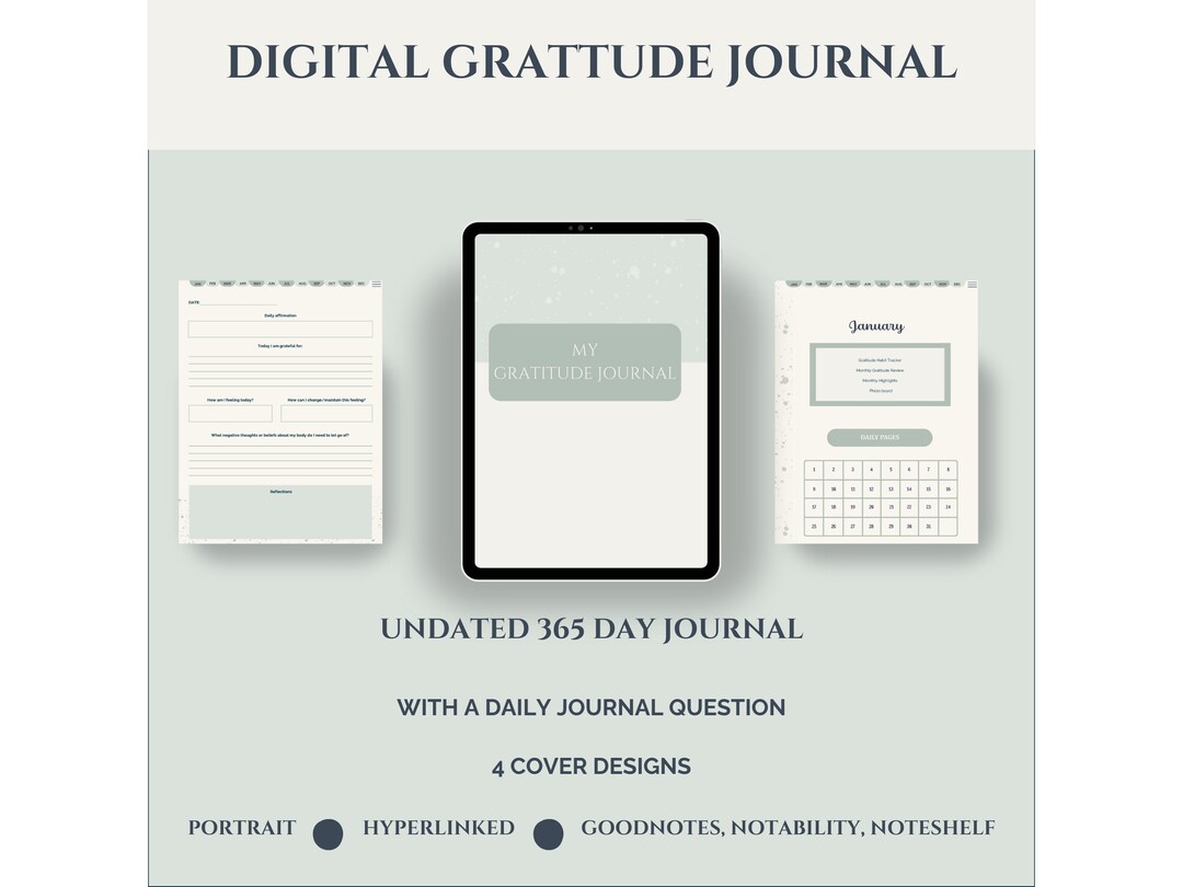 Gratitude Journal, Digital Gratitude Journal Goodnotes, Ipad, Daily ...