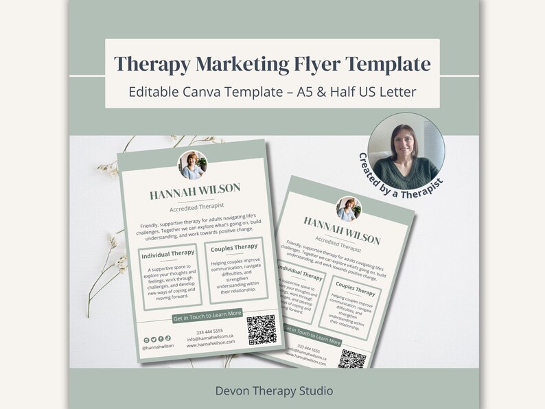 Therapist Flyer Template, Editable Marketing Flyer, Therapy Tools ...