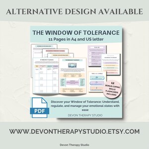 Window of Tolerance, Trauma Therapy, Mental Health Worksheets, Coping Skills Cards, CBT, PTSD ...