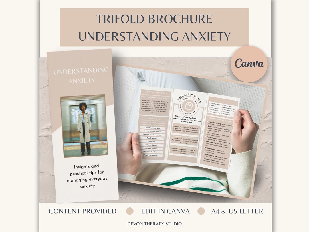 Anxiety Brochure Template, CBT, Anxiety Tools, Anxiety Symptoms ...