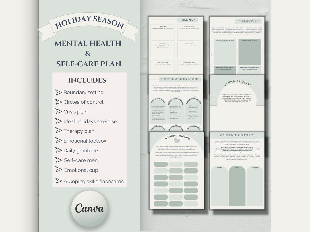 Holiday Mental Health Plan, Christmas Wellbeing Plan, Holiday Survival ...