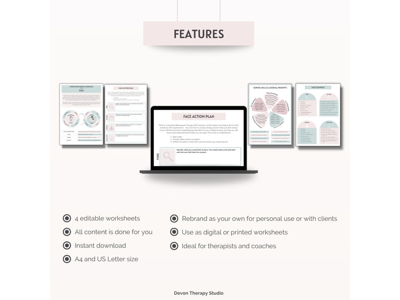 Overcome Fear Avoidance Worksheets, CBT, Anxiety Worksheets, Journal ...