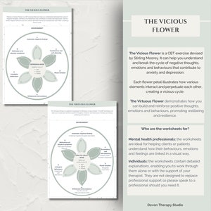Vicious Flower CBT Worksheets, Therapy Tools, Coaching Tools, Therapist ...