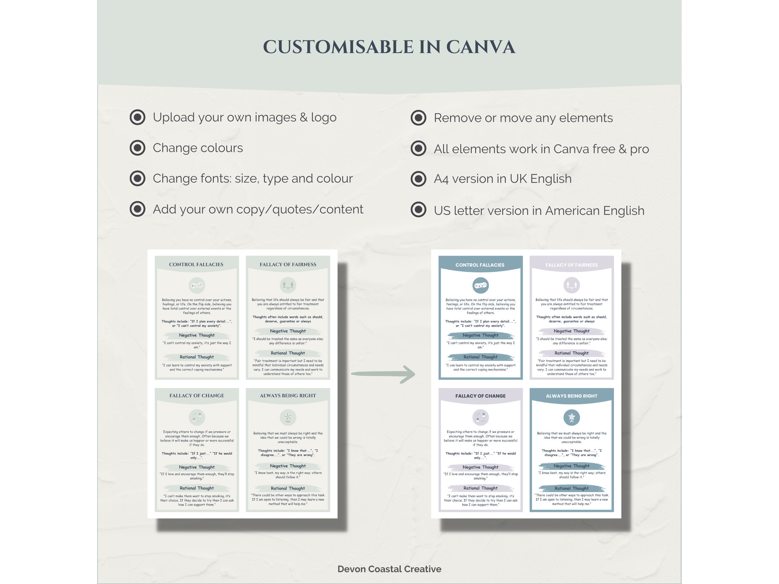 Canva Cognitive Distortions Flashcards, Automatic Negative Thoughts ...
