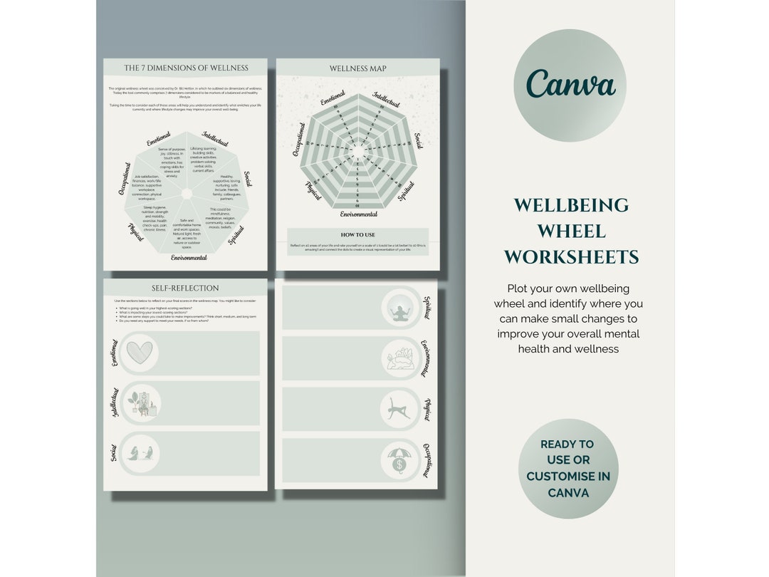 Wellbeing Wheel, Life Wheel, Wellness Wheel, Self-reflection, Coaching ...