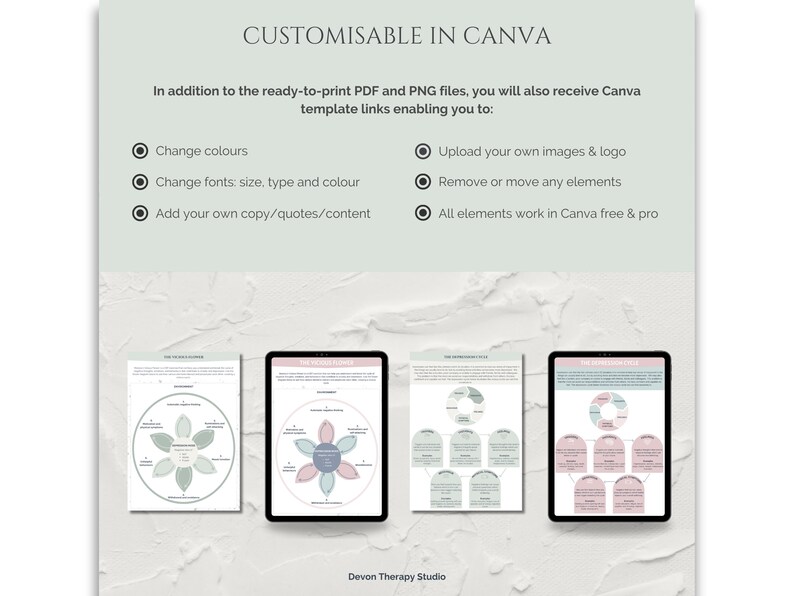 Vicious Flower CBT Worksheets, Therapy Tools, Coaching Tools, Therapist ...
