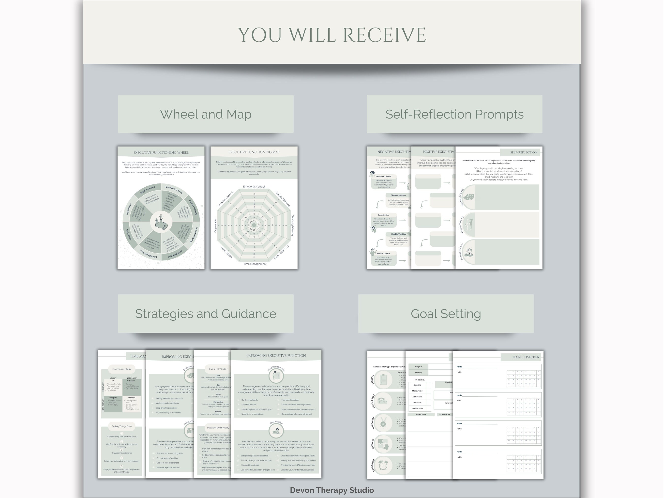 Executive Functioning Wheel & Strategies; ADHD Planner; Coping Skills ...