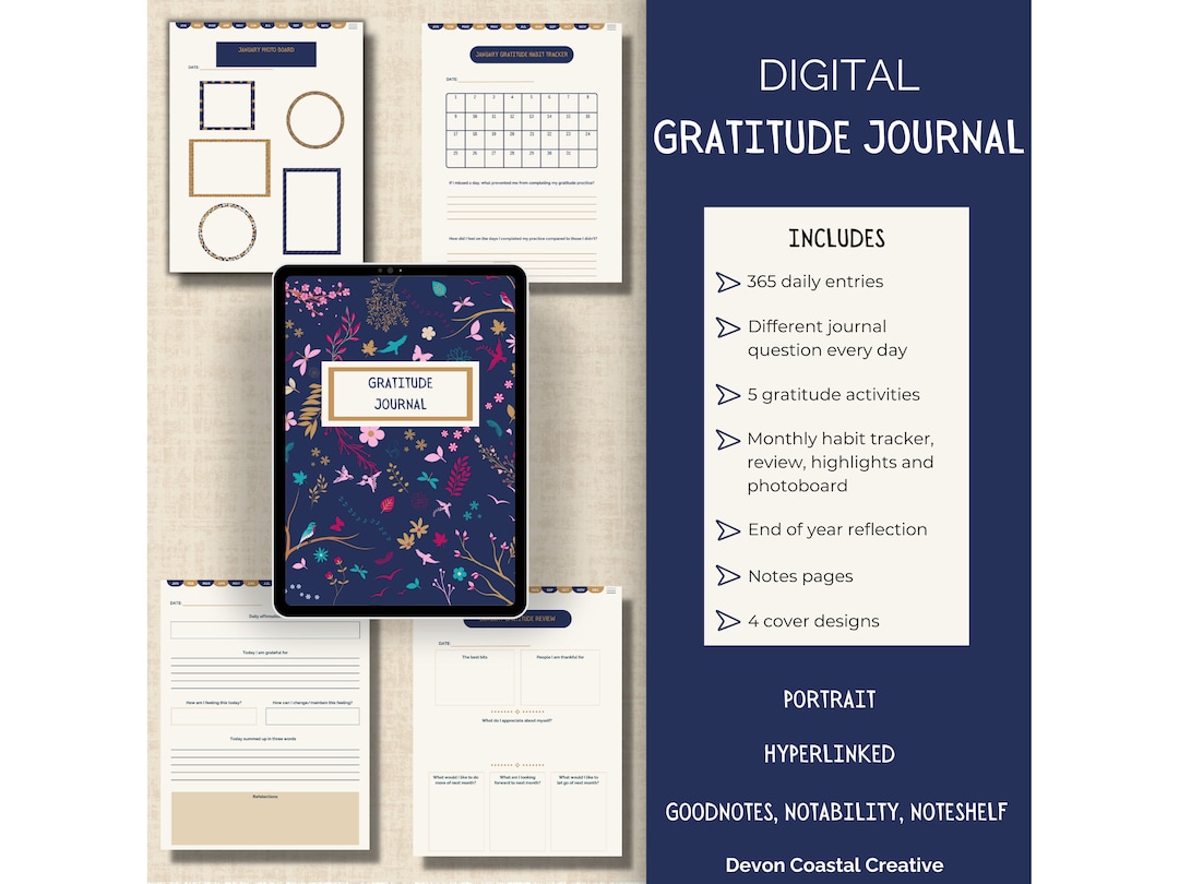 Gratitude Journal, Digital Gratitude Journal Goodnotes, Ipad, Daily ...