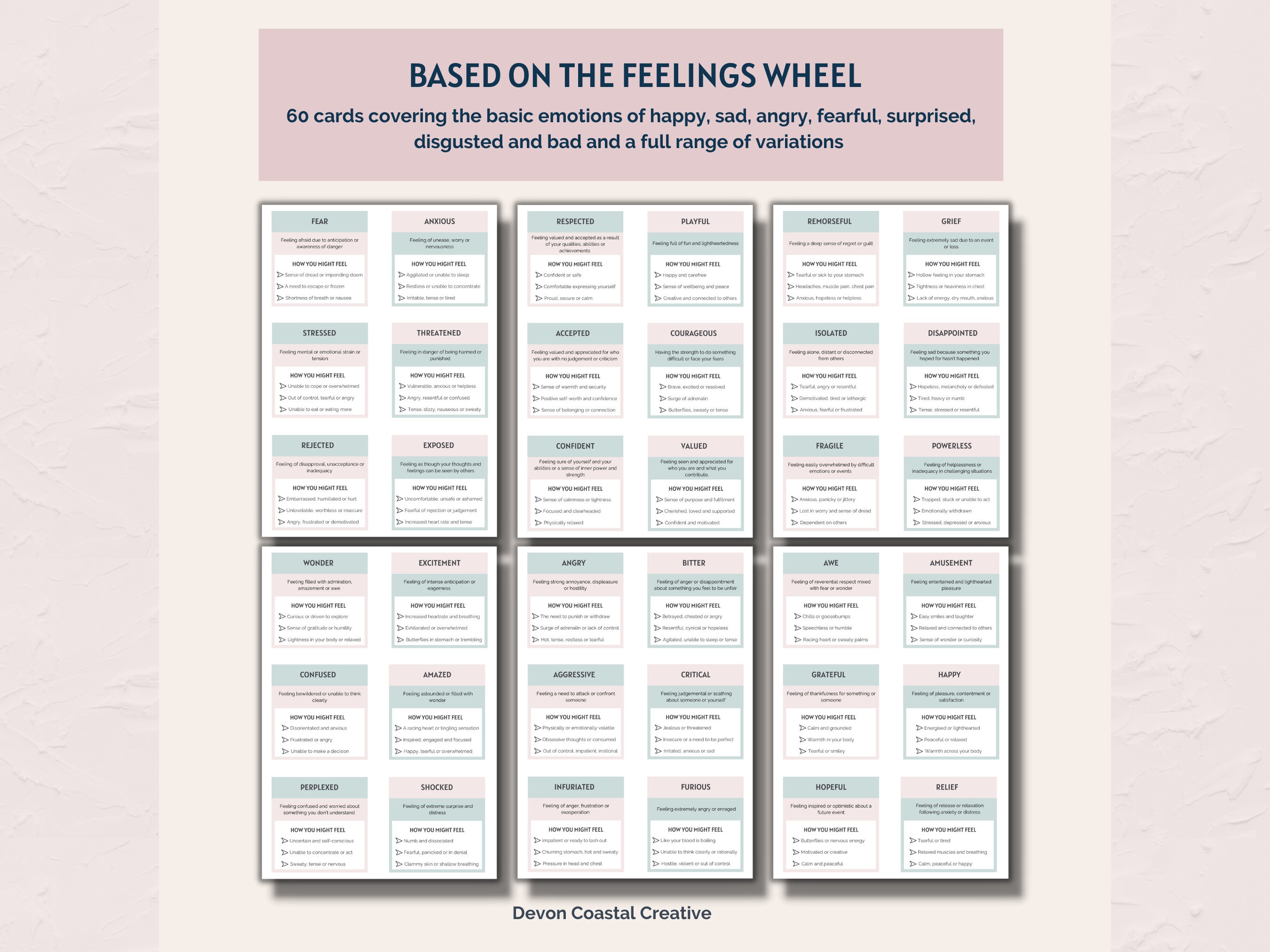 Feelings Cards, Mood Cards, Emotions Cards, Therapy Resources, Coaching ...