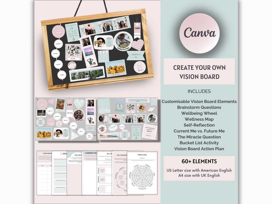 2025 Vision Board Kit, Dream Board, Digital Vision Board, Vision Board ...
