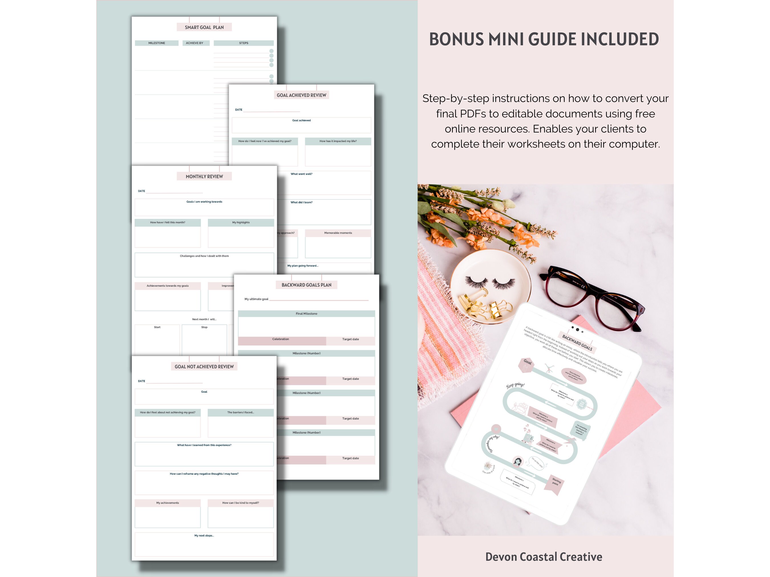 Goal Setting Worksheets, SMART GOALS, Goal Pyramid, Habit Tracker, Goal ...