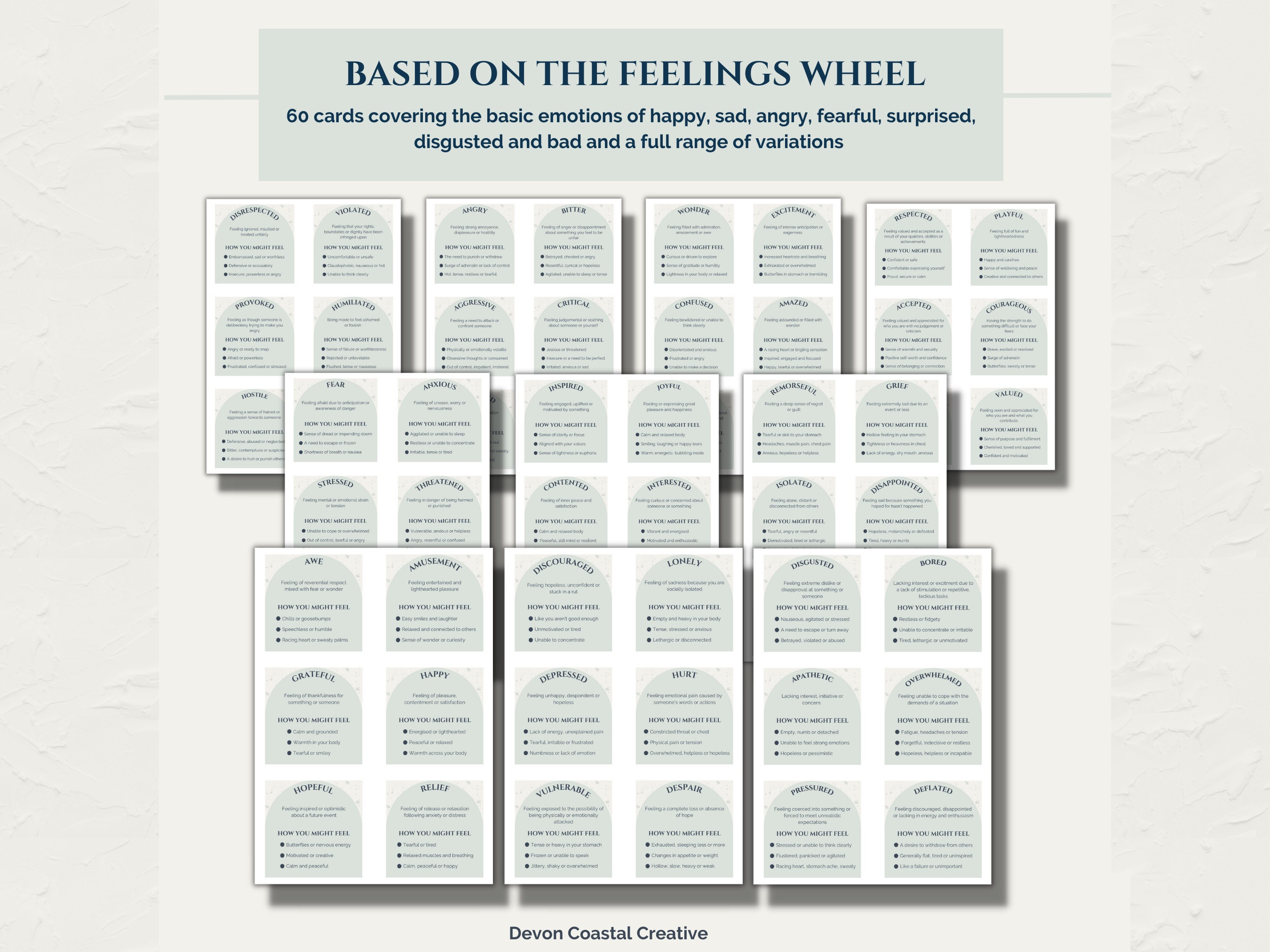 Feelings Cards, Emotions Cards, Mood Cards Therapy Resources, Coaching ...