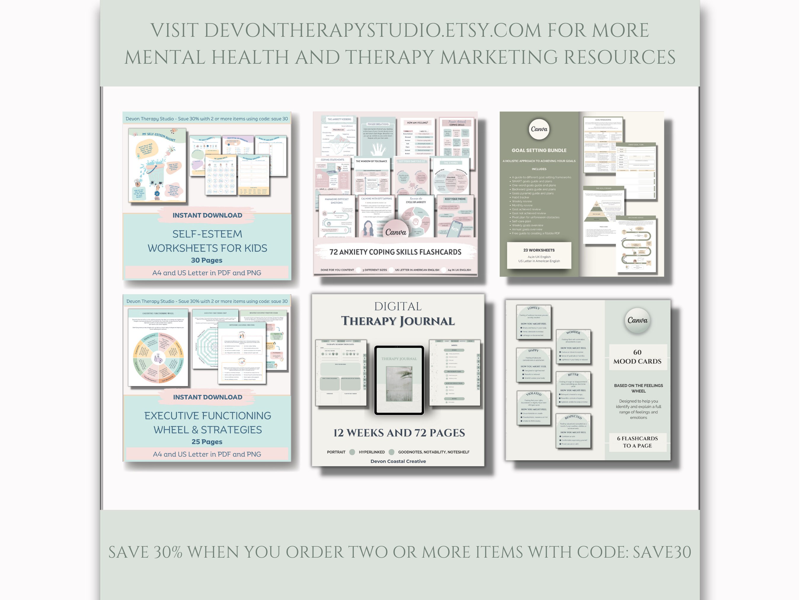 Executive Functioning Wheel & Strategies ADHD Planner Coping Skills CBT ...