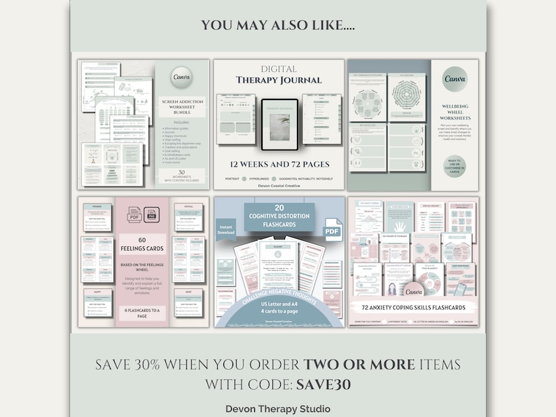 Vicious Flower CBT Worksheets, Therapy Tools, Coaching Tools, Therapist ...