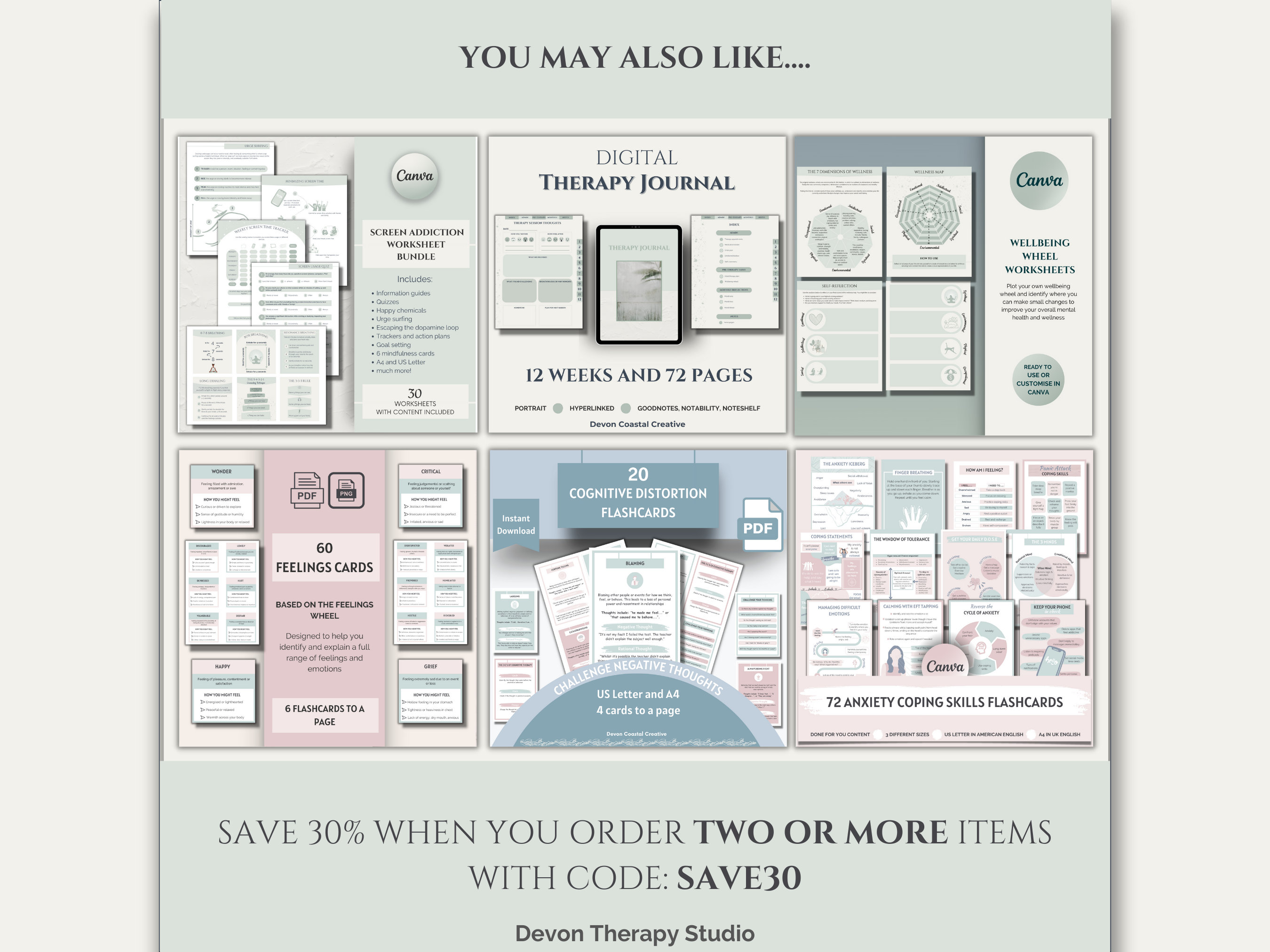 Vicious Flower CBT Worksheets, Therapy Tools, Coaching Tools, Therapist ...