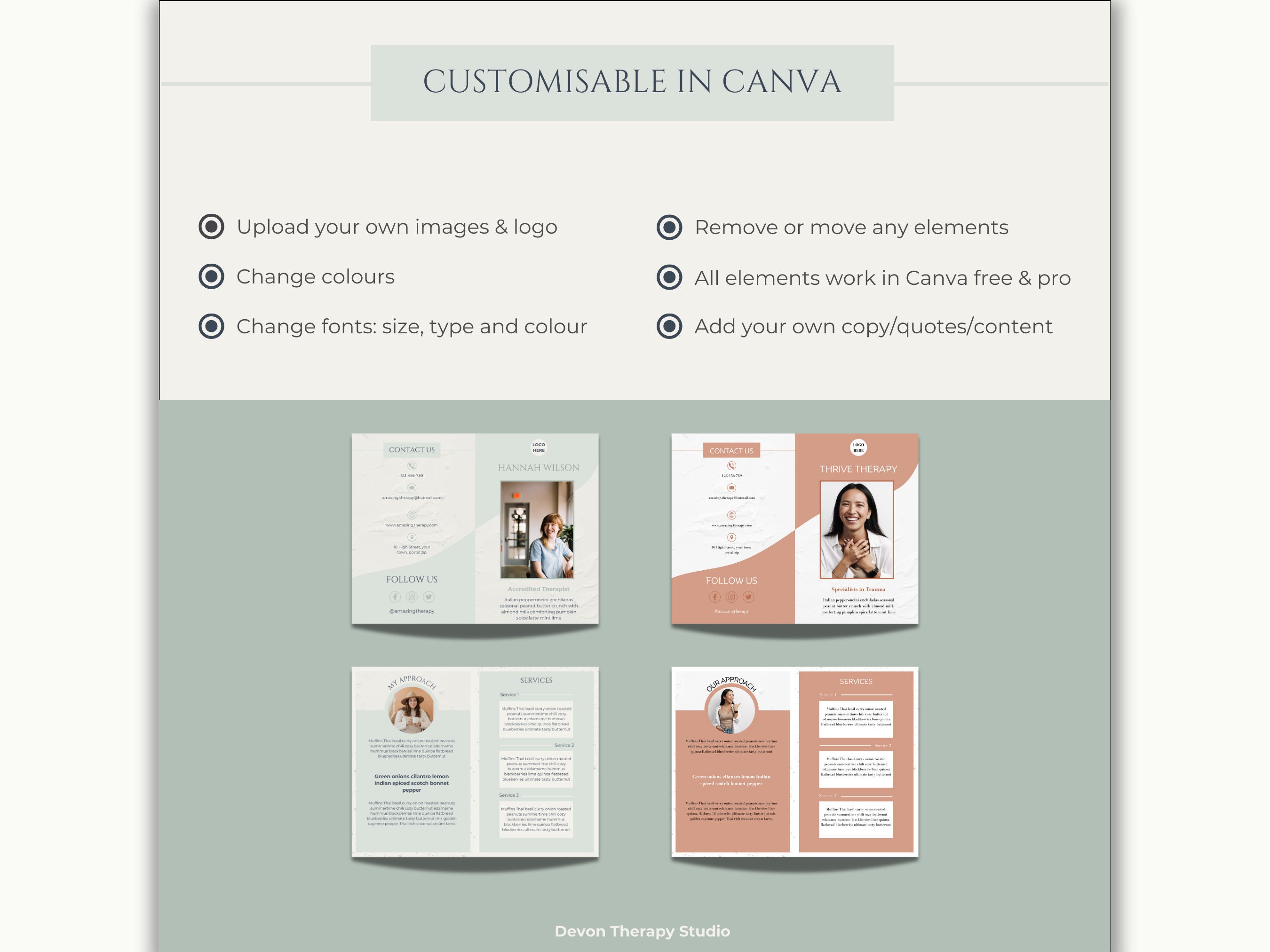 Bifold Brochure Template, Editable Marketing Brochure, Therapy Tools ...