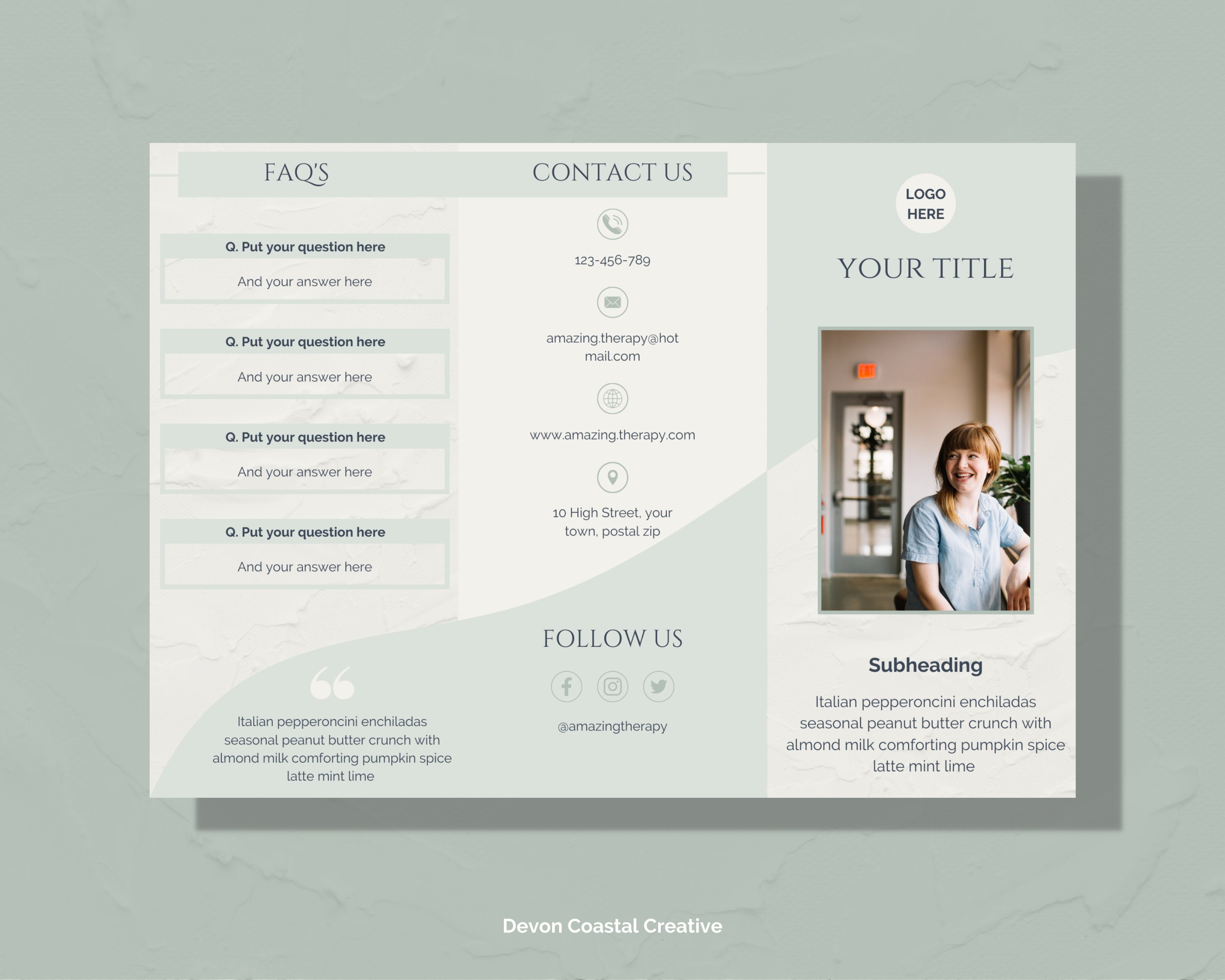 Trifold Brochure Template, Editable Marketing Brochure, Therapy Tools ...