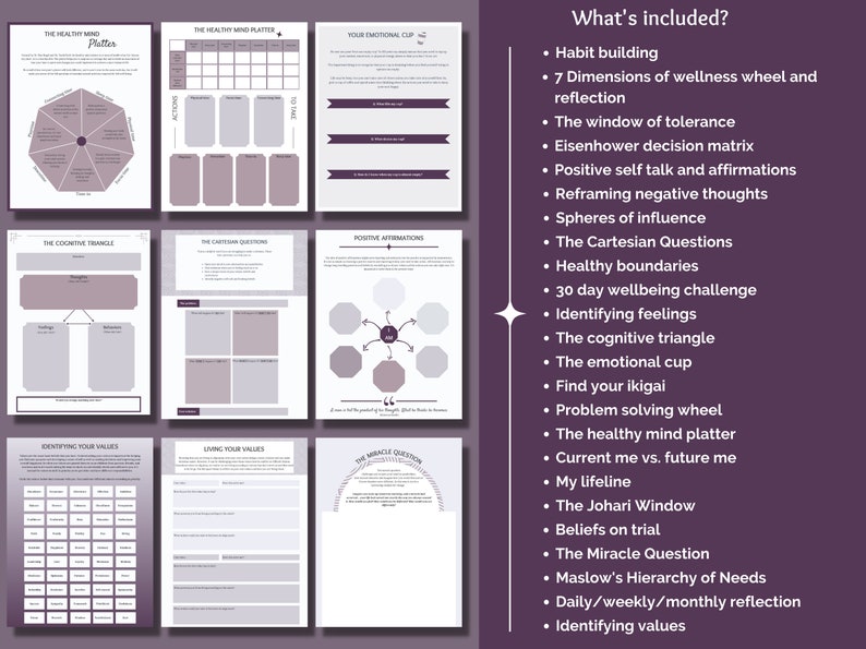 Therapy and Coaching Worksheet Templates Life Coach and - Etsy