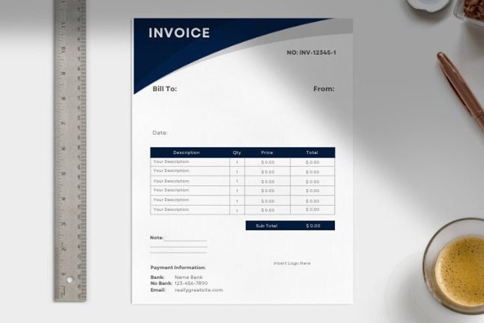 Modern Invoice Template - Etsy