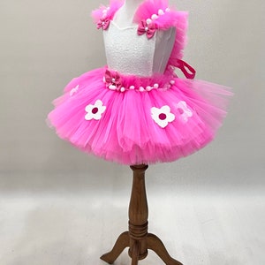 Pink Flower Girl Tutu Dress for Baby & Toddler | First Birthday Tulle ...