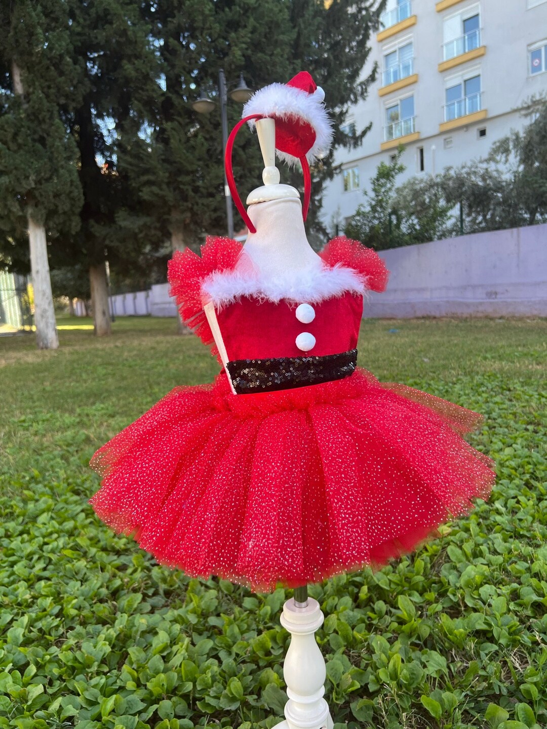 Christmas Girls Costume,red Tutu Outfit,christmas Baby Romber Santa ...