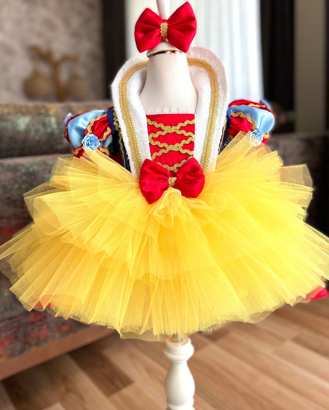 Snow White Costume Inspired Dress With Cloak Snow White Inspired Tutu