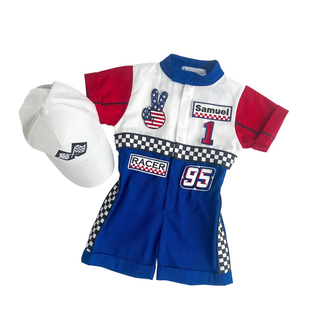 4th of July Race Car Birthday Toddler Costume - Fast One Birthday Suit ...