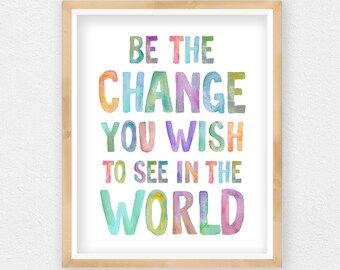 Be the Change Wall Art - Etsy