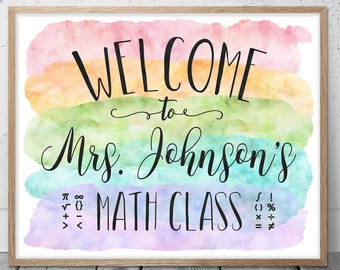 Welcome Math Door Sign - Etsy
