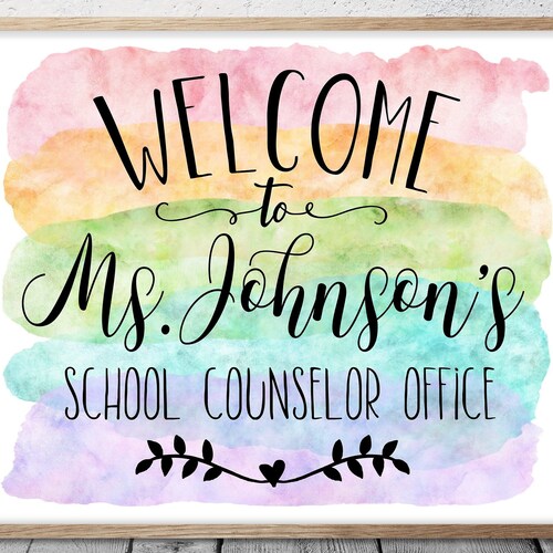 School Counselor Office Personalized Welcome Sign Child - Etsy