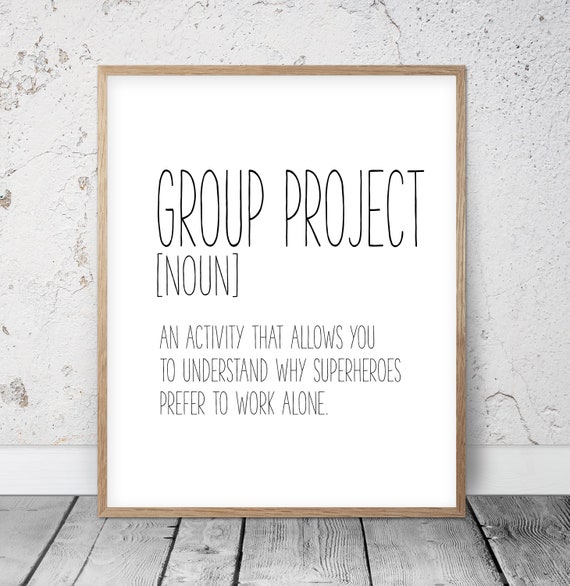 Group Project Poster Printable Funny Definitions Humorous - Etsy