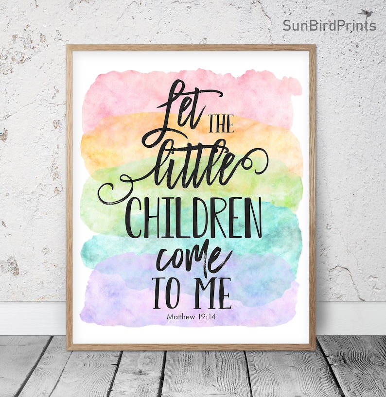 Let the Little Children Come to Me Matthew 19:14 Bible Verse - Etsy