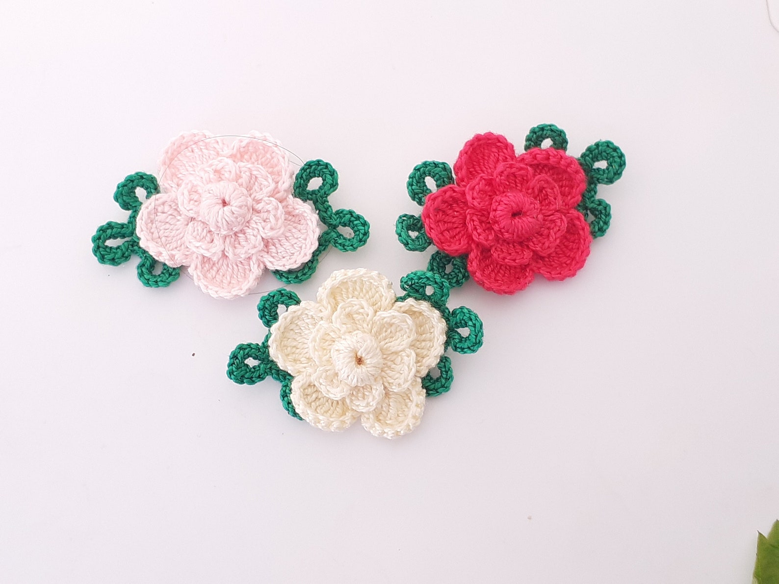 Crochet Flower Applique PDF Pattern. - Etsy