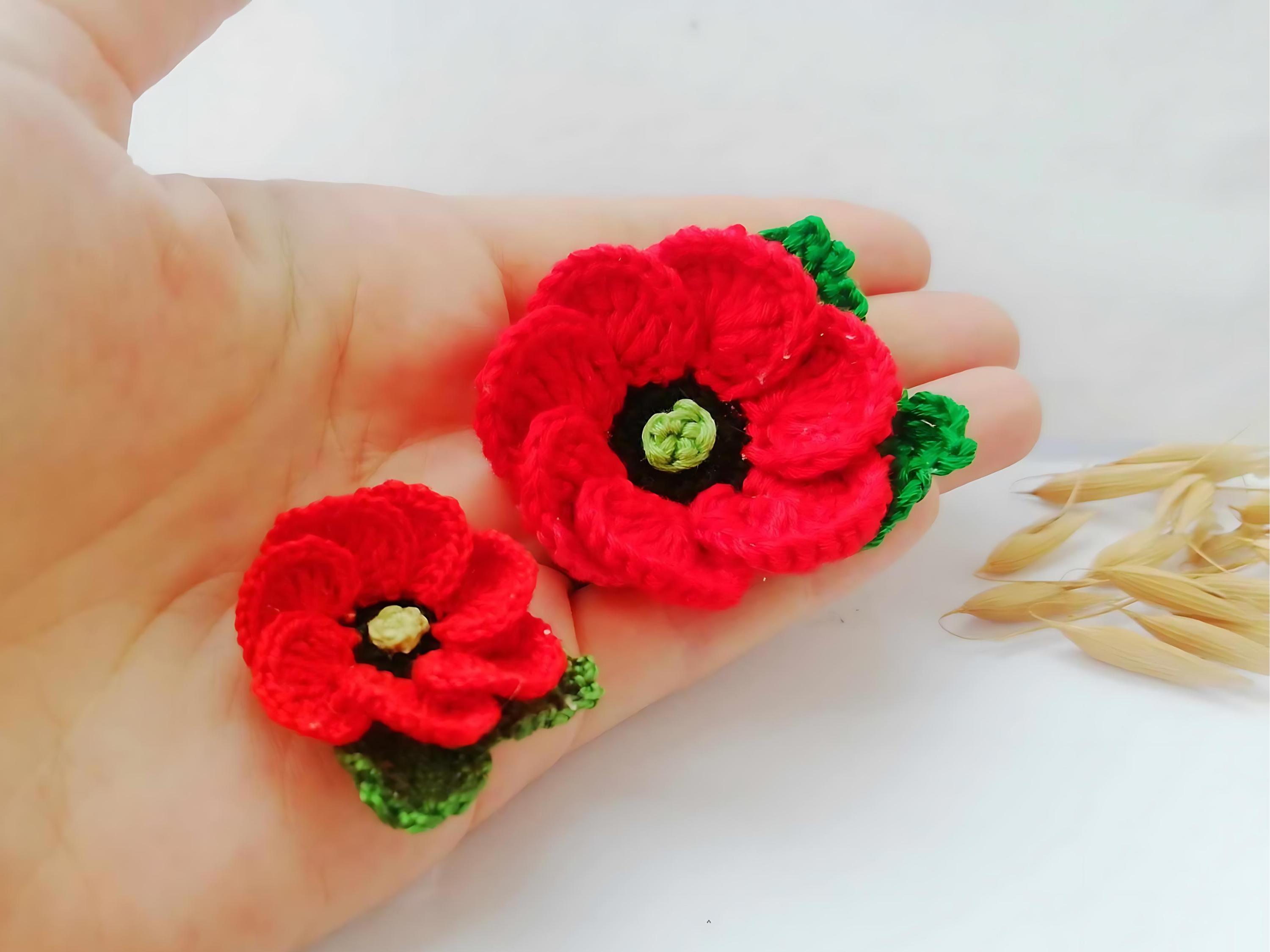 Crochet Poppy Pattern. Poppy Crochet Pattern. Poppy Brooch. Poppy ...