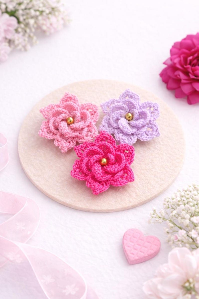 Easy Crochet Flower Pattern - 3D Layered Rose - PDF Digital Download - Etsy